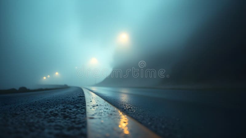 Ground Perspective of a Road Disappearing Around a Bend Stock ...
