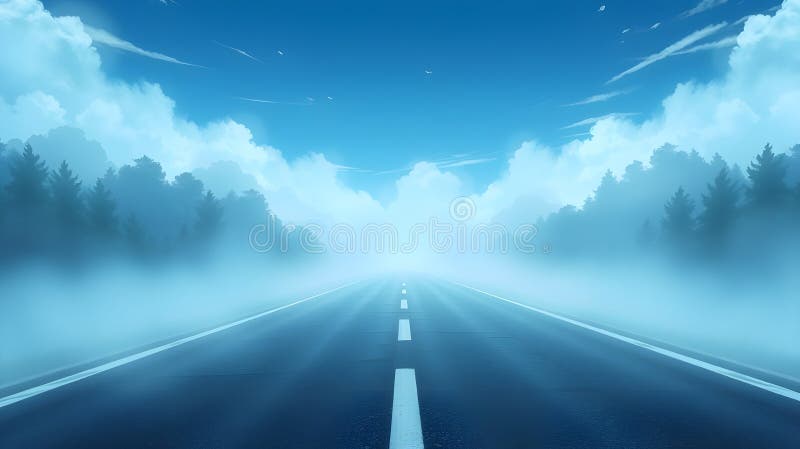 Ground Perspective of a Road Disappearing Around a Bend Stock ...