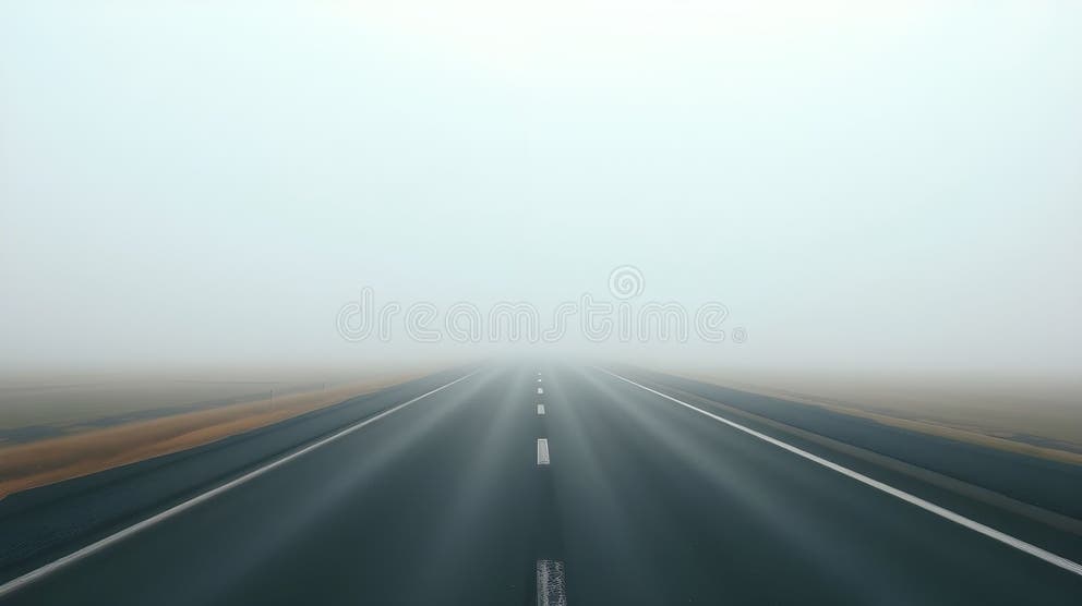 Ground Perspective of a Road Disappearing Around a Bend Stock ...