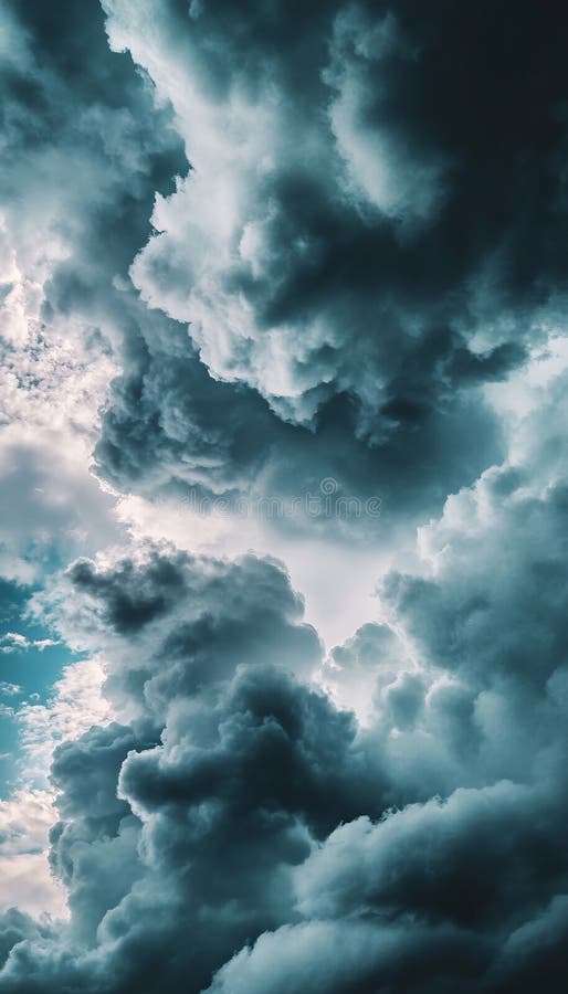 Ground Perspective of a Tumultuous Sky Filled with Dramatic Clouds and ...