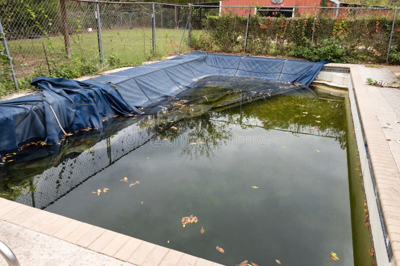 Extremely Dirty Swimming Pool in the Process of Being Cleaned Stock ...