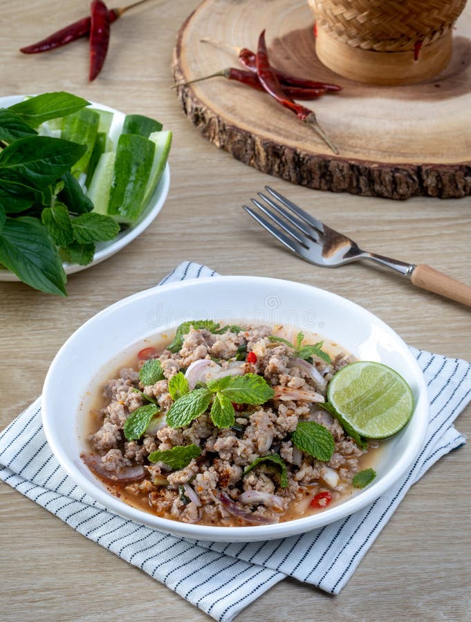 Ground Pork Salad (pork Larb Stock Image - Image of eastern, culture ...