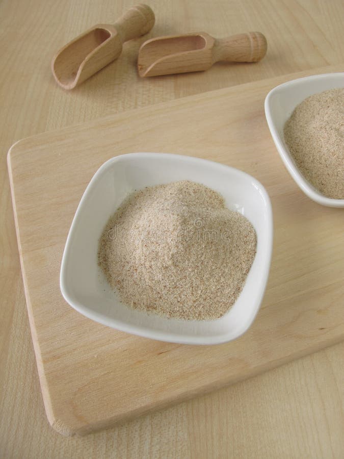 Ground Psyllium Seed Husks, Buckwheat and Maize Flour Stock Image ...