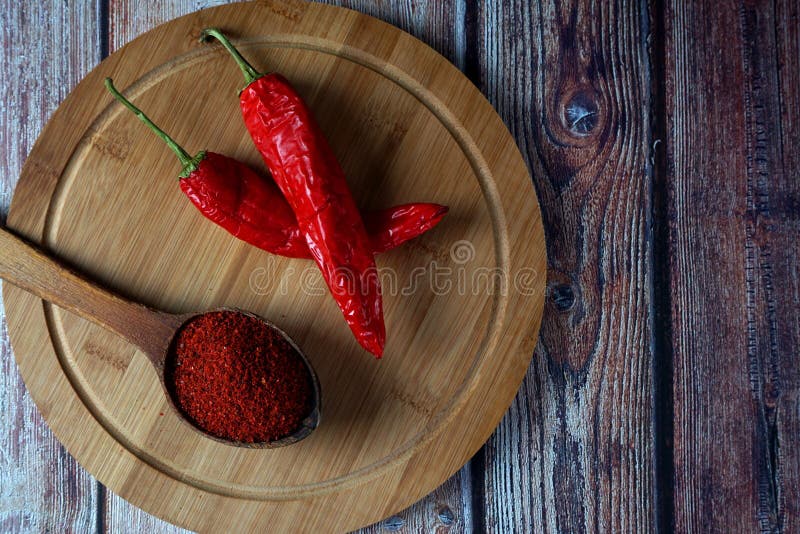 Ground Red Hot Pepper in a Wooden Spoon Stock Image - Image of fresh ...