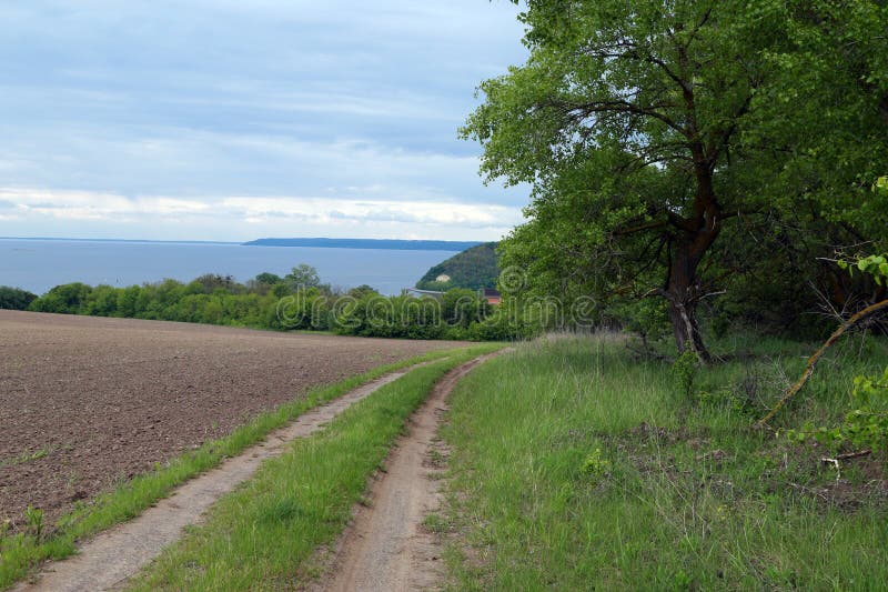 Ground Road at a Countryside Near Dnipro River Stock Photo - Image of ...