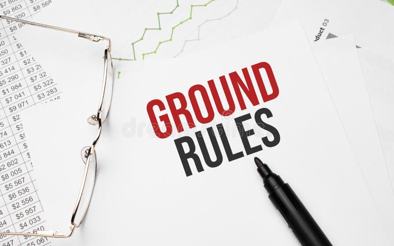 GROUND RULES. Conceptual Background with Chart ,papers, Pen and Glasses ...