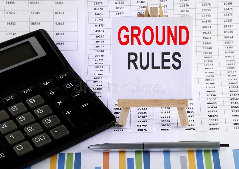 Ground Rules Text on Sticky Notes Isolated Stock Photo - Image of desk ...