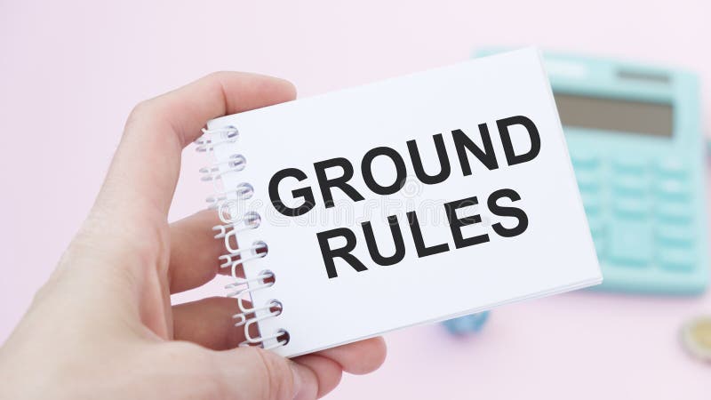 GROUND RULES is Written on a Card Attached To the Corkboard with a ...
