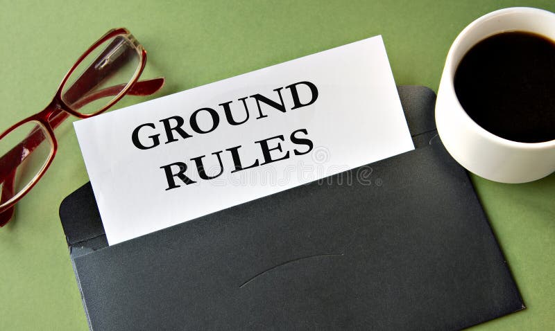 GROUND RULES is Written on a Card Attached To the Corkboard with a ...