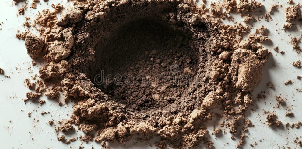 The Ground S Isolated Hole Features a Deep Earth Nature with a Land ...