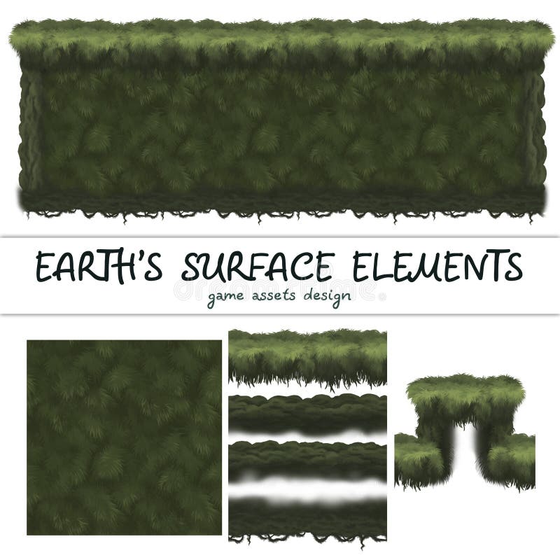 Ground Seamless Patterns Set for Ui Game Element Stock Illustration ...