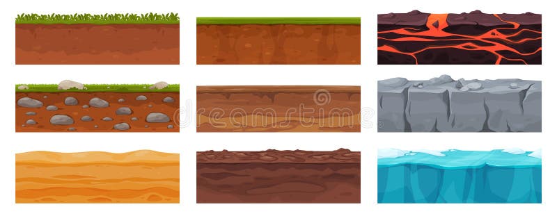 Ground in a Section with Different Layers. Seamless Pattern with Land ...