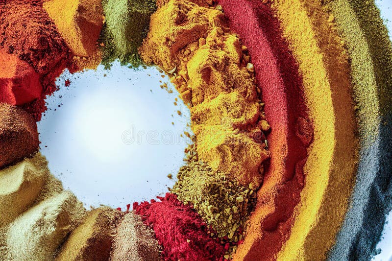 Ground Spice Arranged in a Circular Pattern an Interesting Mix of ...