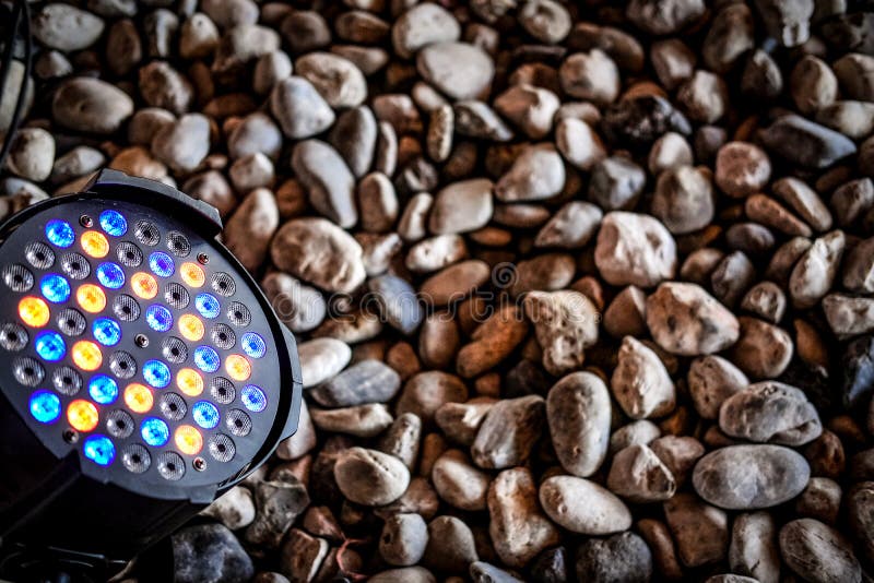 Ground Spotlight on Stone Rock Floor Stock Photo - Image of natural ...