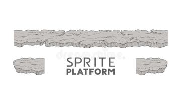Ground Sprite Platform Design Stock Vector - Illustration of wall, game ...