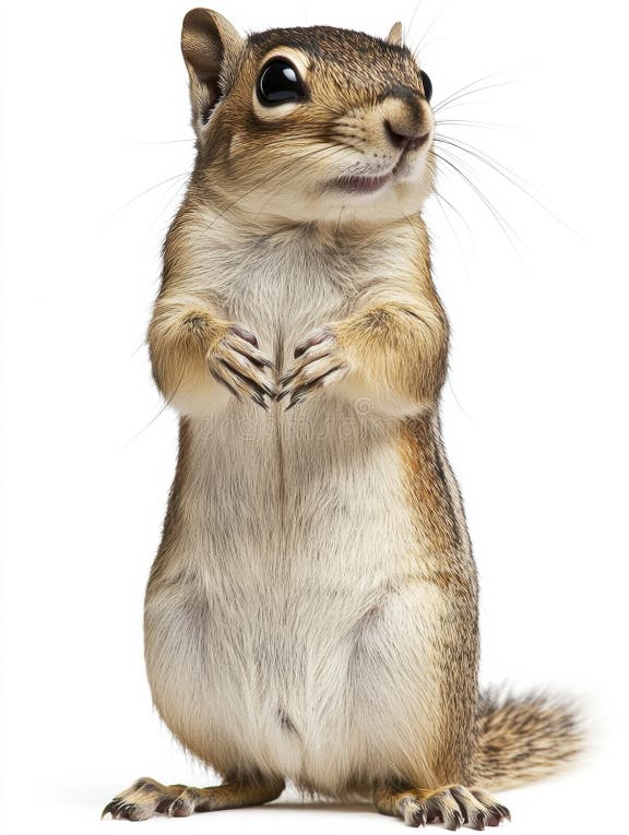 Ground Squirrel Stands Alert on Hind Legs, Showcasing Soft Shadows ...