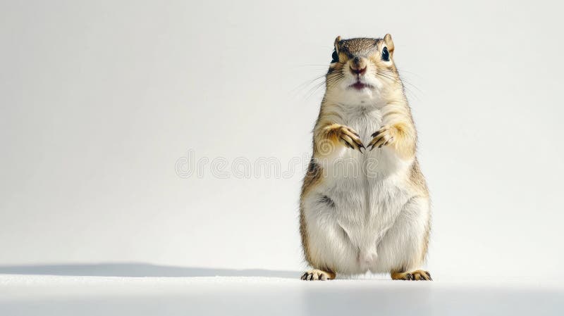 Ground Squirrel Stands Alert on Hind Legs, Showcasing Curiosity and ...