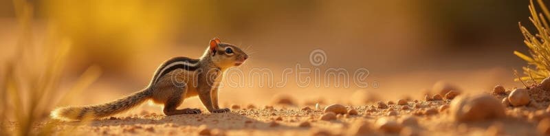 Ground Squirrel Uses Tail for Shade, Kalahari Desert Sun , Sciuridae ...