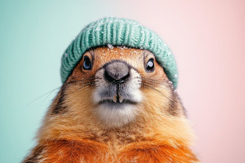 A Ground Squirrel Wearing a Tiny Hat, a Unique and Amusing Animal ...