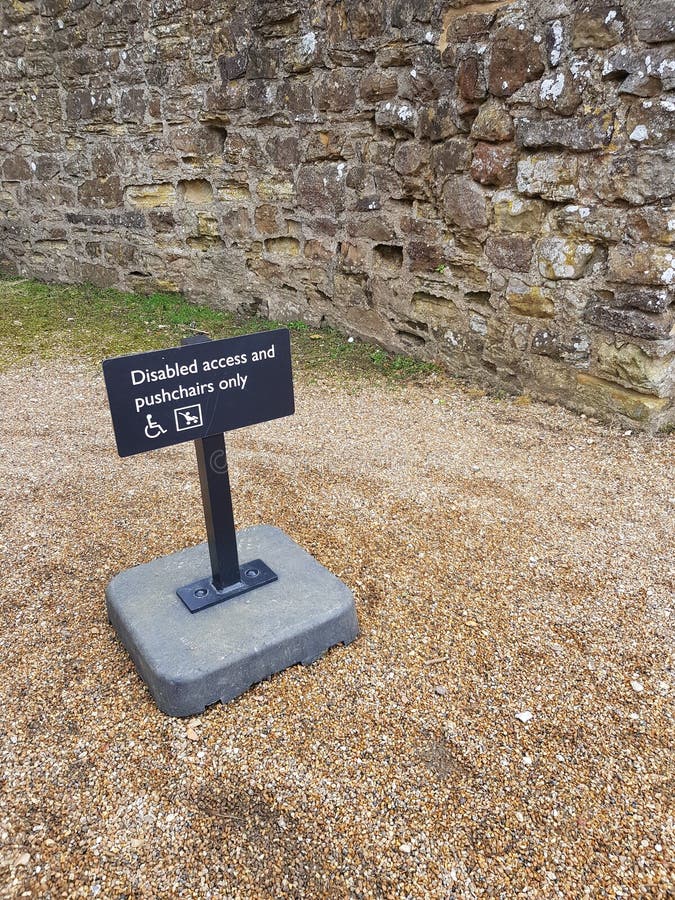 Disabled Access and Pushchairs only Sign. Stock Image - Image of access ...
