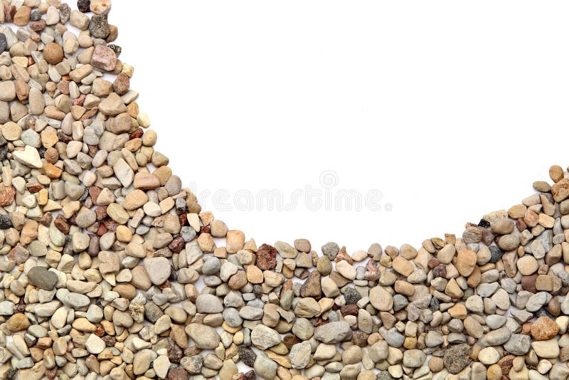 Ground Stones Border Isolated on White Background. Stock Image - Image ...