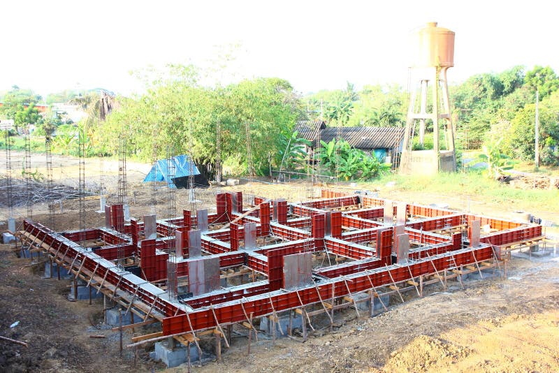The Ground Structure after Put on Cement in To Formwork of Building ...