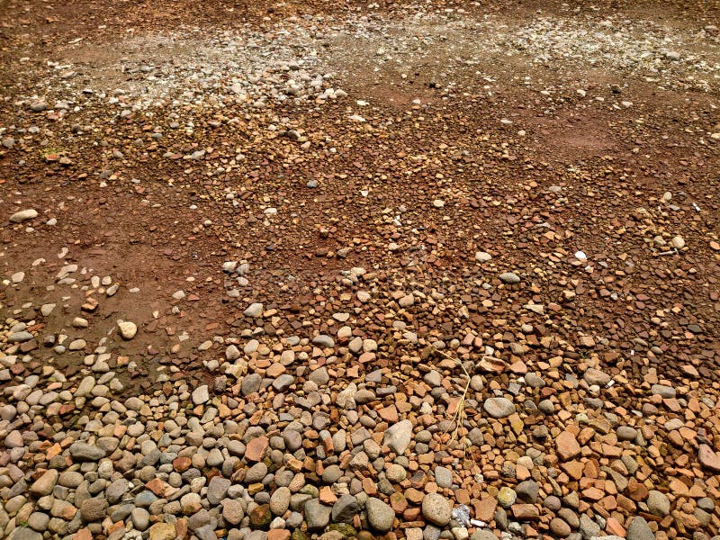 Ground Surface Consisting of Small Rocks and Pebbles of Various Sizes ...