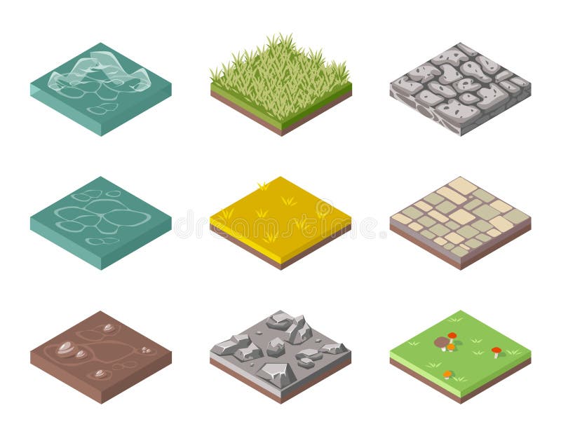 Complete Isometric Tiles Series Stock Illustration - Illustration of ...