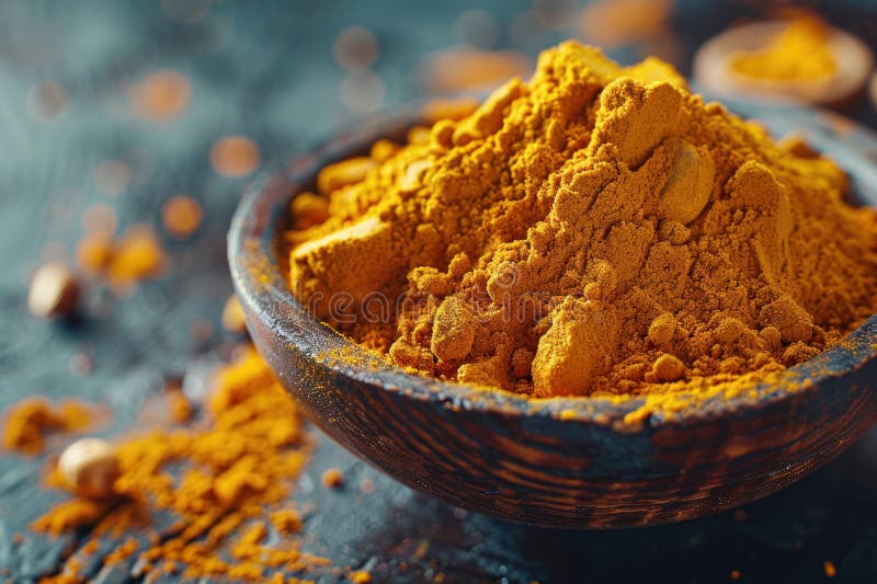 Ground Turmeric for Cooking Stock Illustration - Illustration of vegan ...