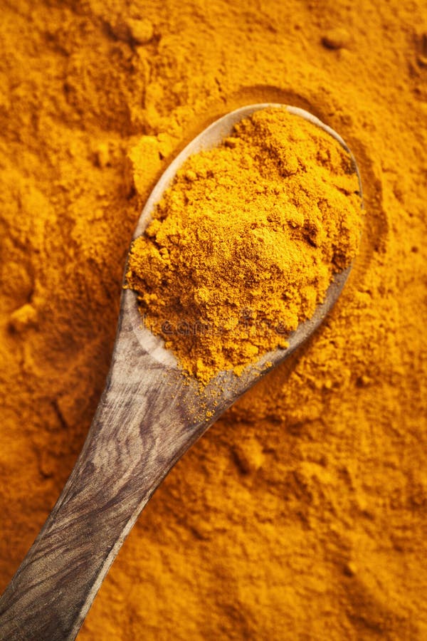 Ground Turmeric Root Powder on a Spoon Stock Photo - Image of plant ...