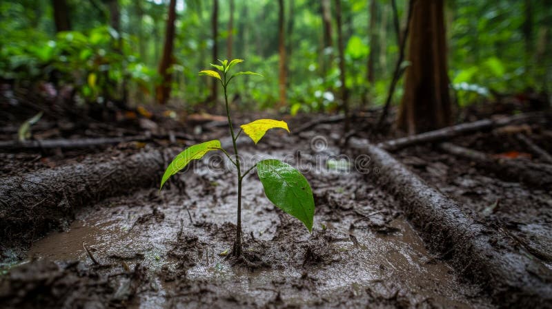 A Ground View of the Amazon Rainforest in a Nature Image Exposes the ...