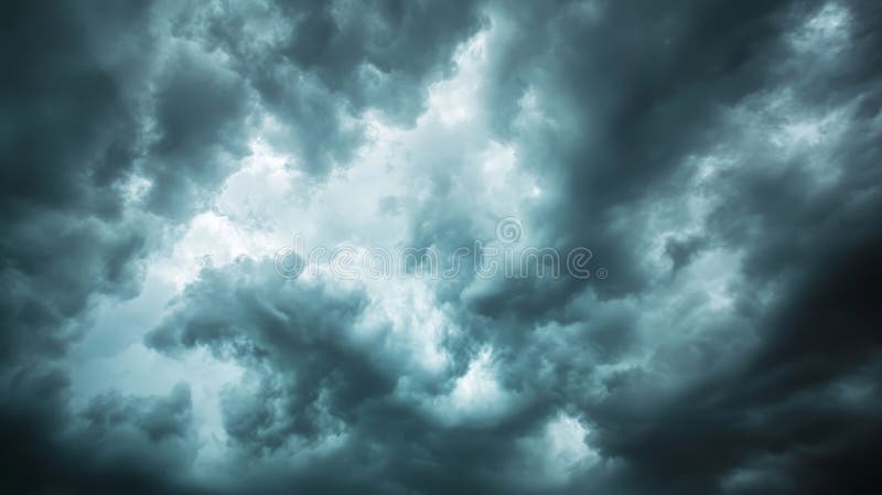 Ground View of a Dramatic Overcast Sky with Intricate Cold Clouds ...