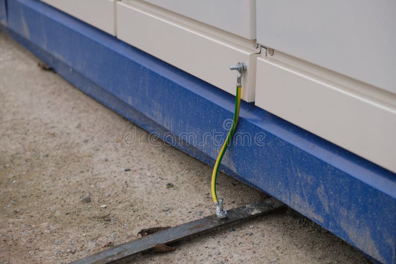 Ground Wire on a Building Close-up Stock Image - Image of site, black ...