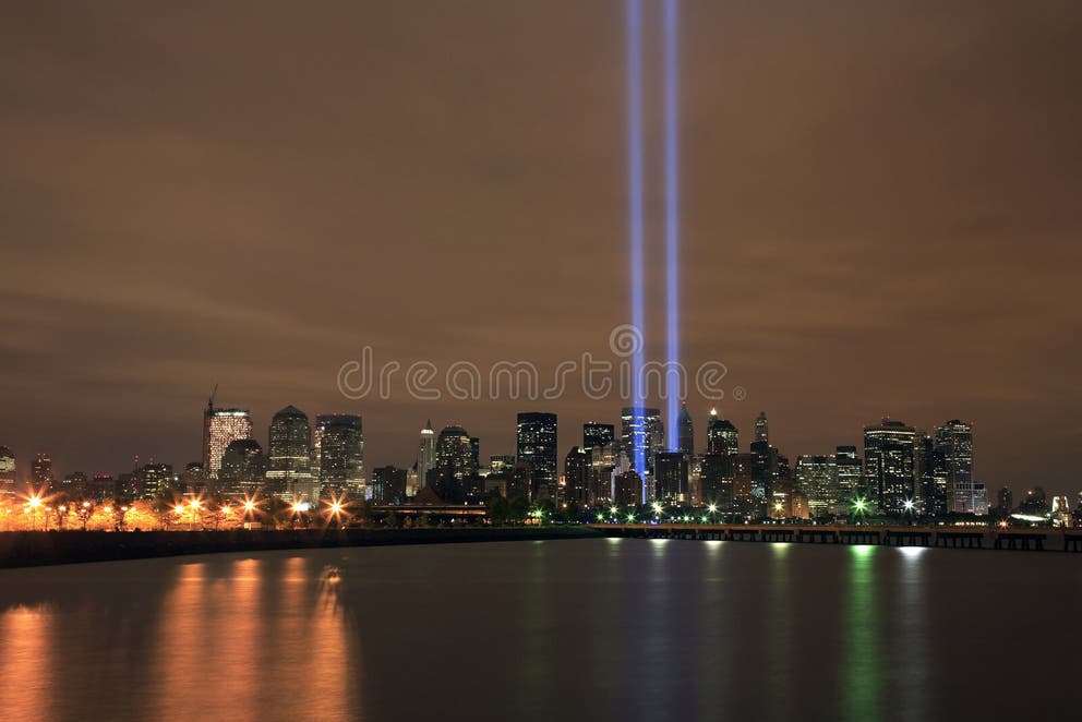 Ground zero light beams stock photo. Image of outdoors - 16395840