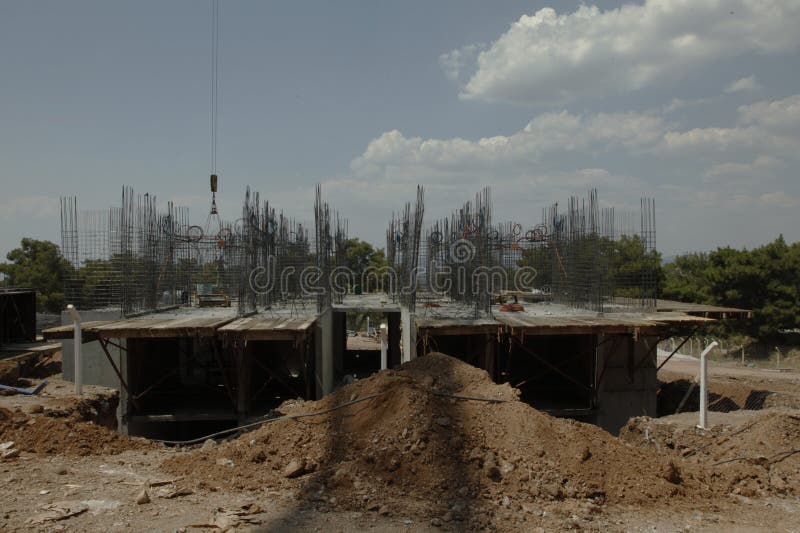 Groundbreaking Land Homemade Stock Image - Image of crane, building ...