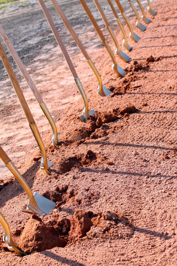 Groundbreaking Ceremony Shovels Stock Image - Image of start, breaking ...