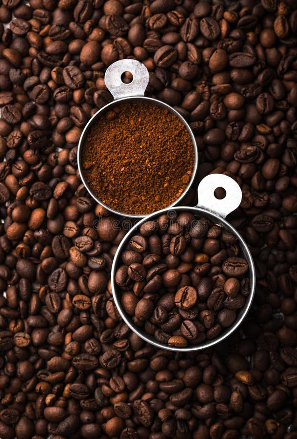 Grounded Coffee and Beans from South America Stock Photo - Image of ...