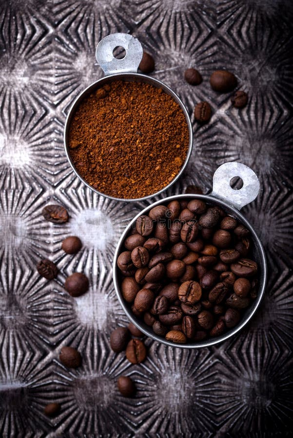 Grounded Coffee and Beans from South America Stock Photo - Image of ...
