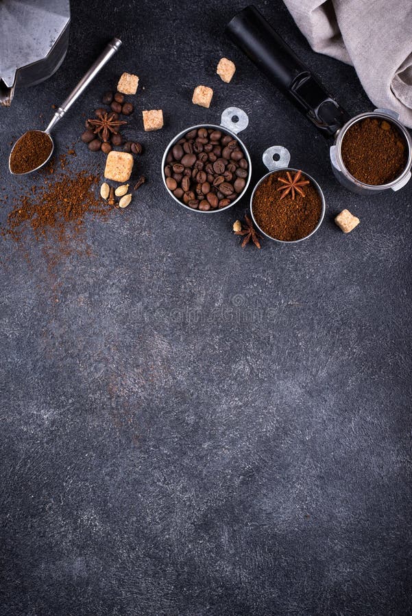 Grounded Coffee and Beans from South America Stock Photo - Image of ...