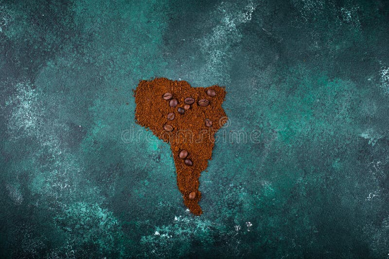 Grounded Coffee and Beans from South America Stock Image - Image of ...