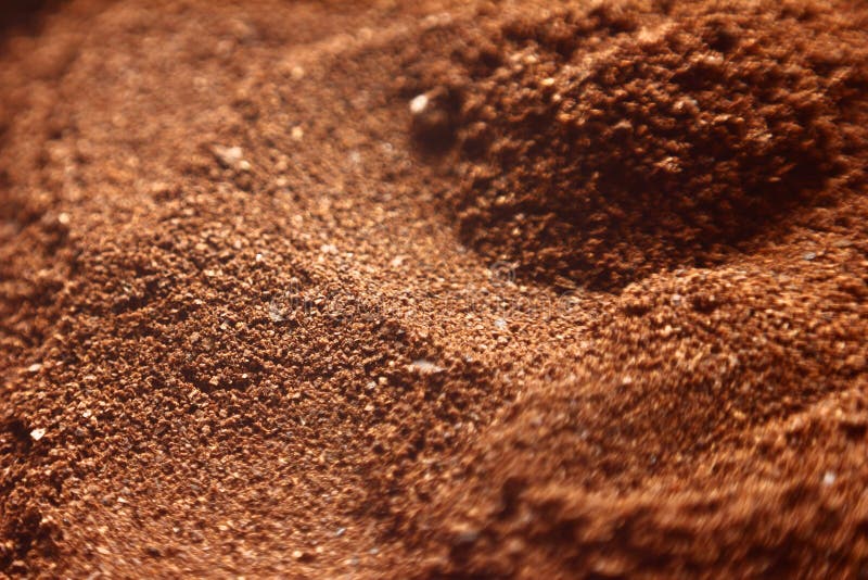 Grounded Coffee Close-up View Stock Image - Image of particle, hill ...