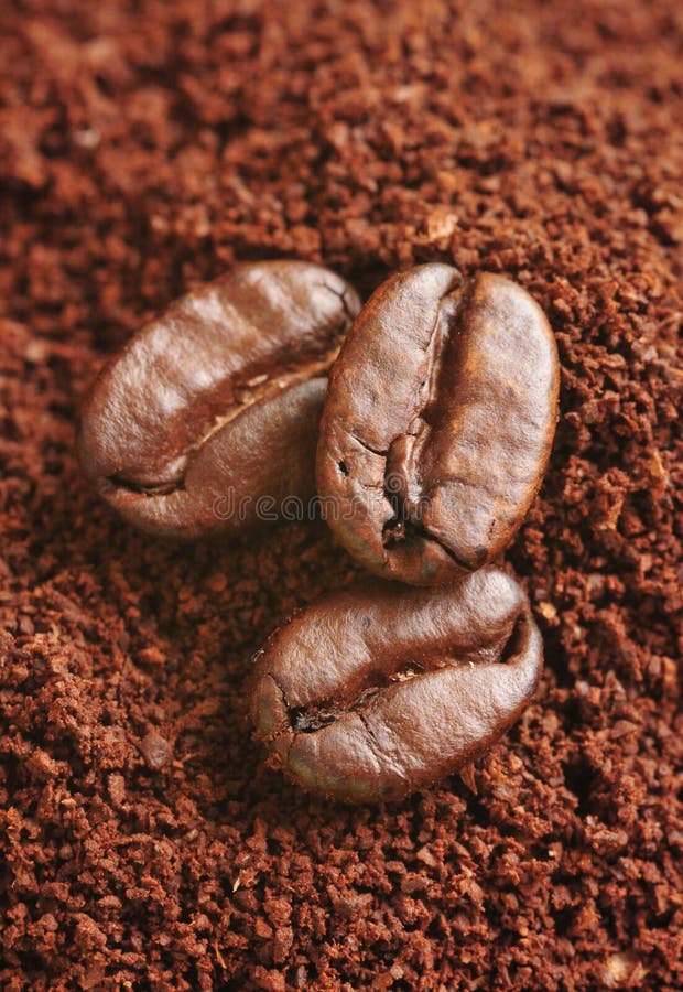 Grounded Coffee and Beans from South America Stock Photo - Image of ...