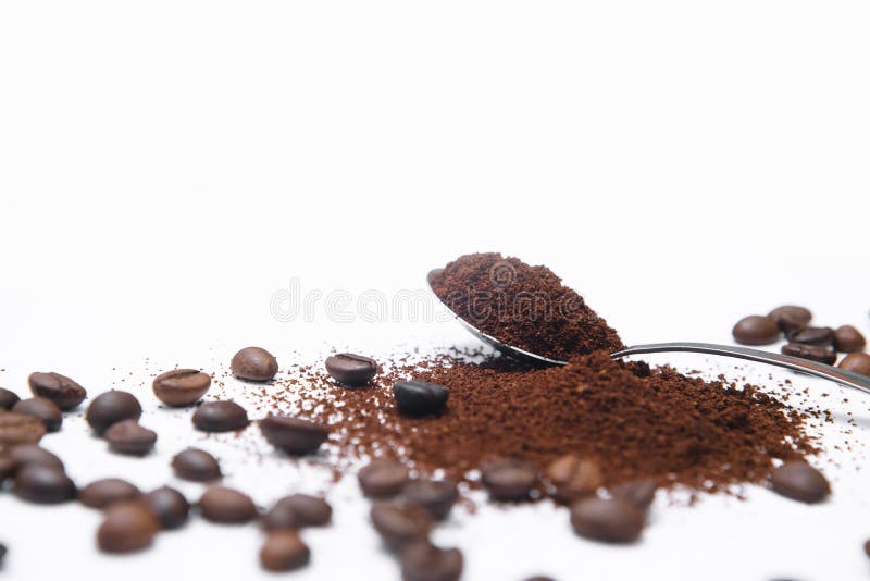Grounded Coffee and Beans from South America Stock Photo - Image of ...