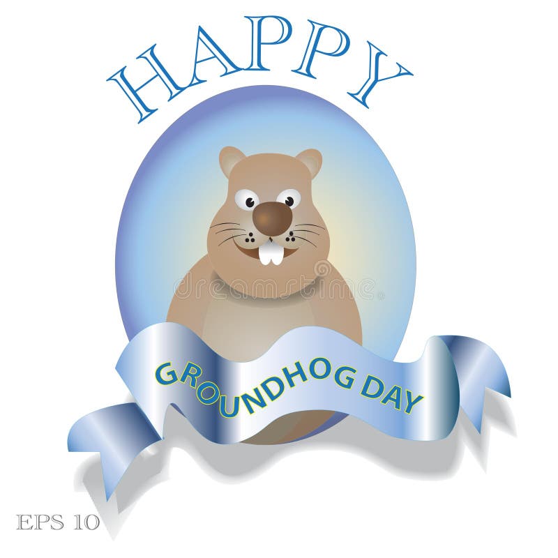 Sign and Concept Logo of Happy Groundhog Day Stock Illustration ...