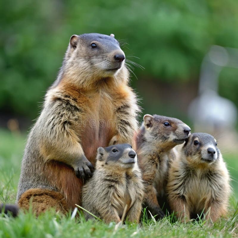 Groundhog is an Animal that Lives in the Forest. Stock Illustration ...