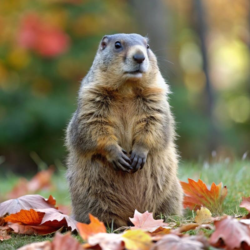 Groundhog is an Animal that Lives in the Forest. Stock Illustration ...