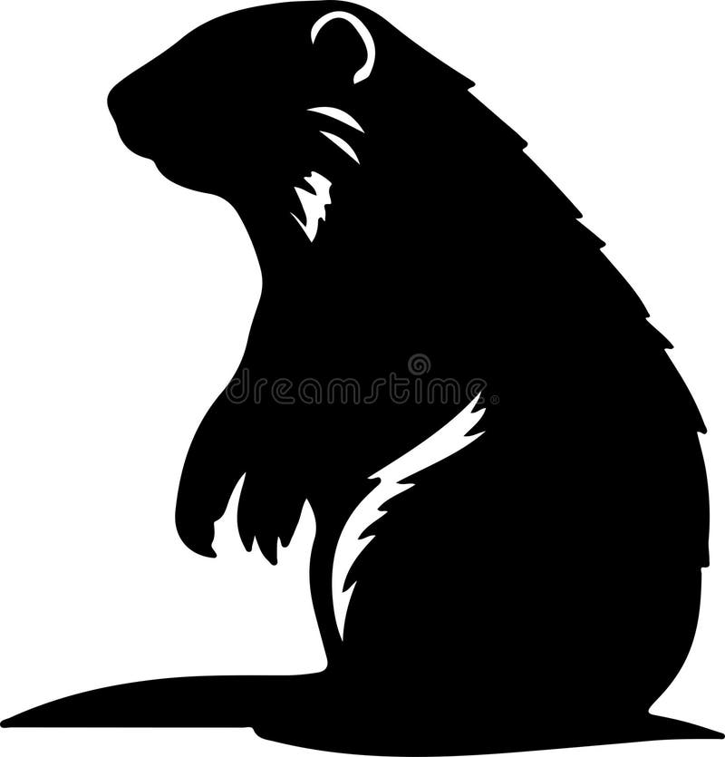 Groundhog Black Silhouette Generative Ai Stock Vector - Illustration of ...