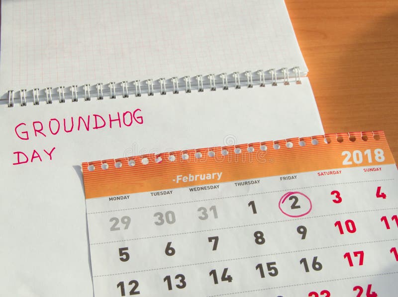 Groundhog Day February Calendar, Notepad with Date 2 Feb Stock Image ...