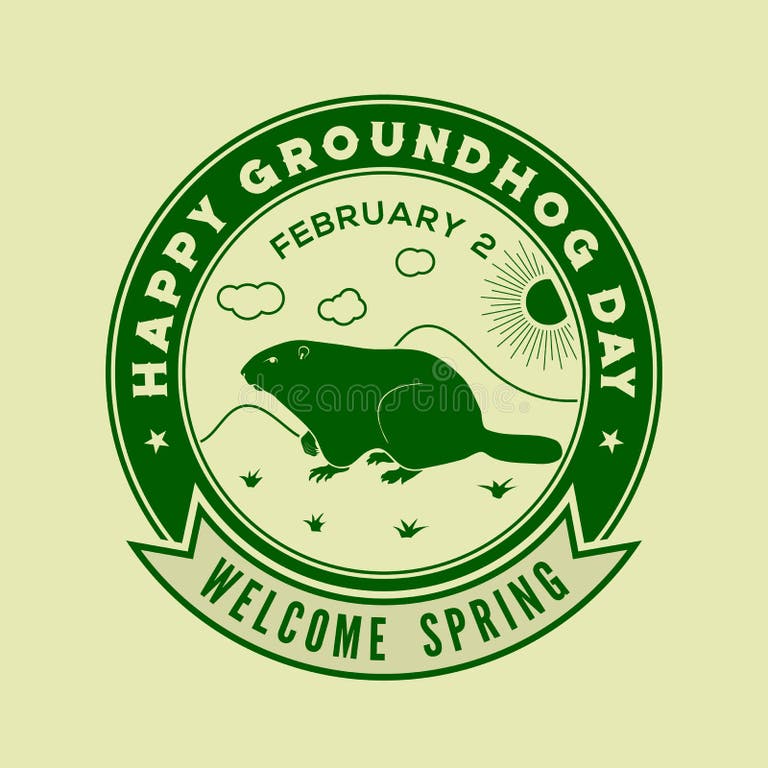Groundhog Day Postcard. Welcome Spring Design Template Stock ...