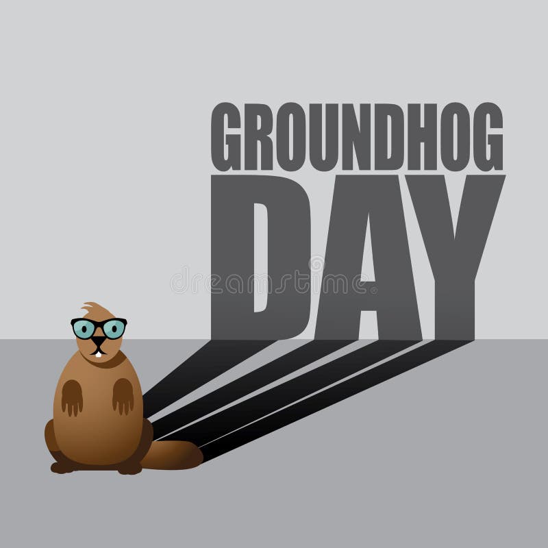 Groundhog Day Type and Shadow Design Stock Vector - Illustration of ...